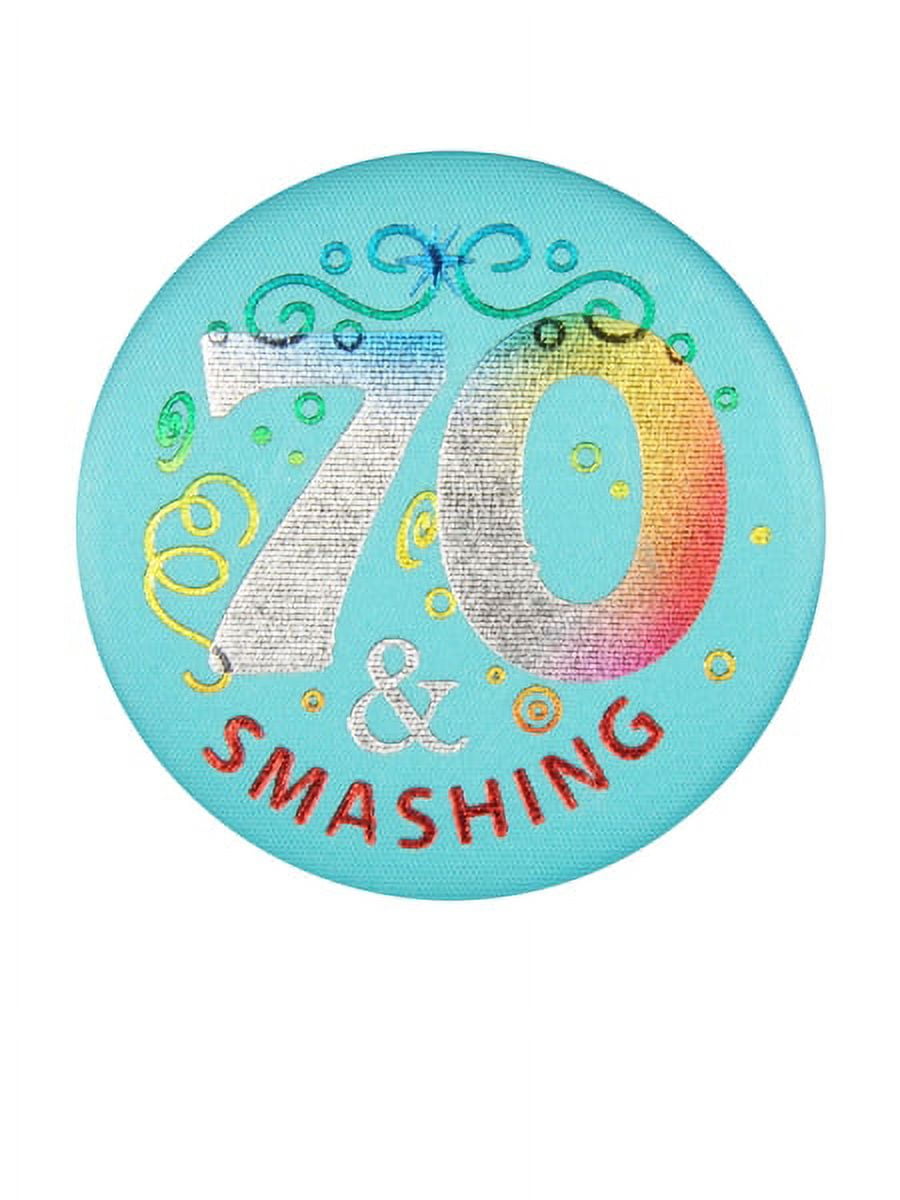 Beistle Pack of 6 Blue and Red '70 and Smashing' Satin Buttons 2 ...