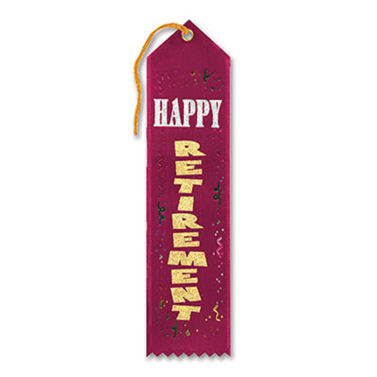 Beistle Pack of 6 Burgundy "Happy Retirement Award" School Award Ribbon ...