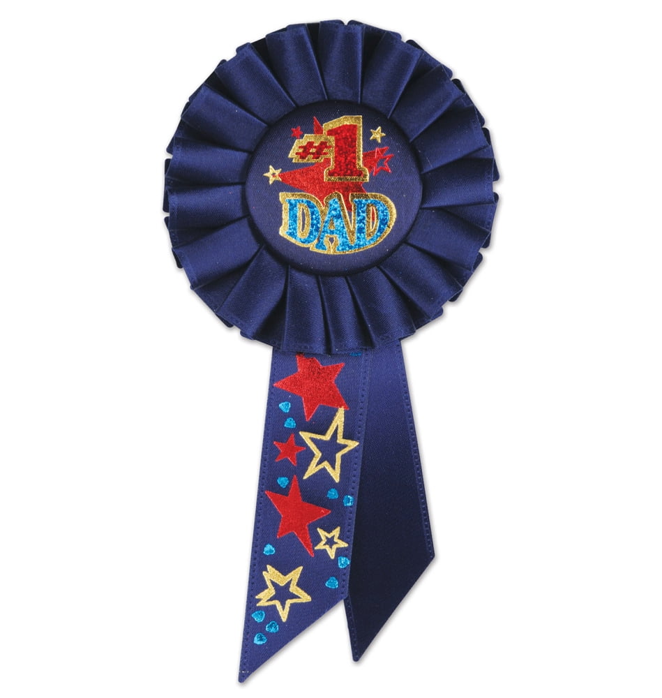 Pack of 6 Dark Blue and Red "#1 Dad" Father's Day Celebration Party ...