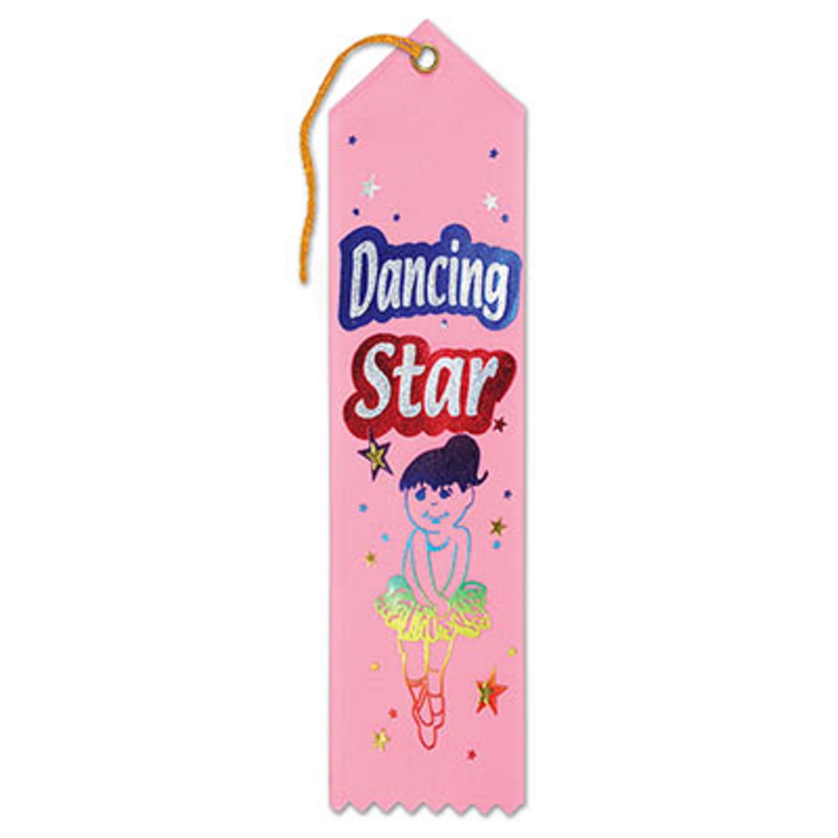 Pack of 6 Pink "Dancing Star Award" School Award Ribbon Bookmarks 8 ...