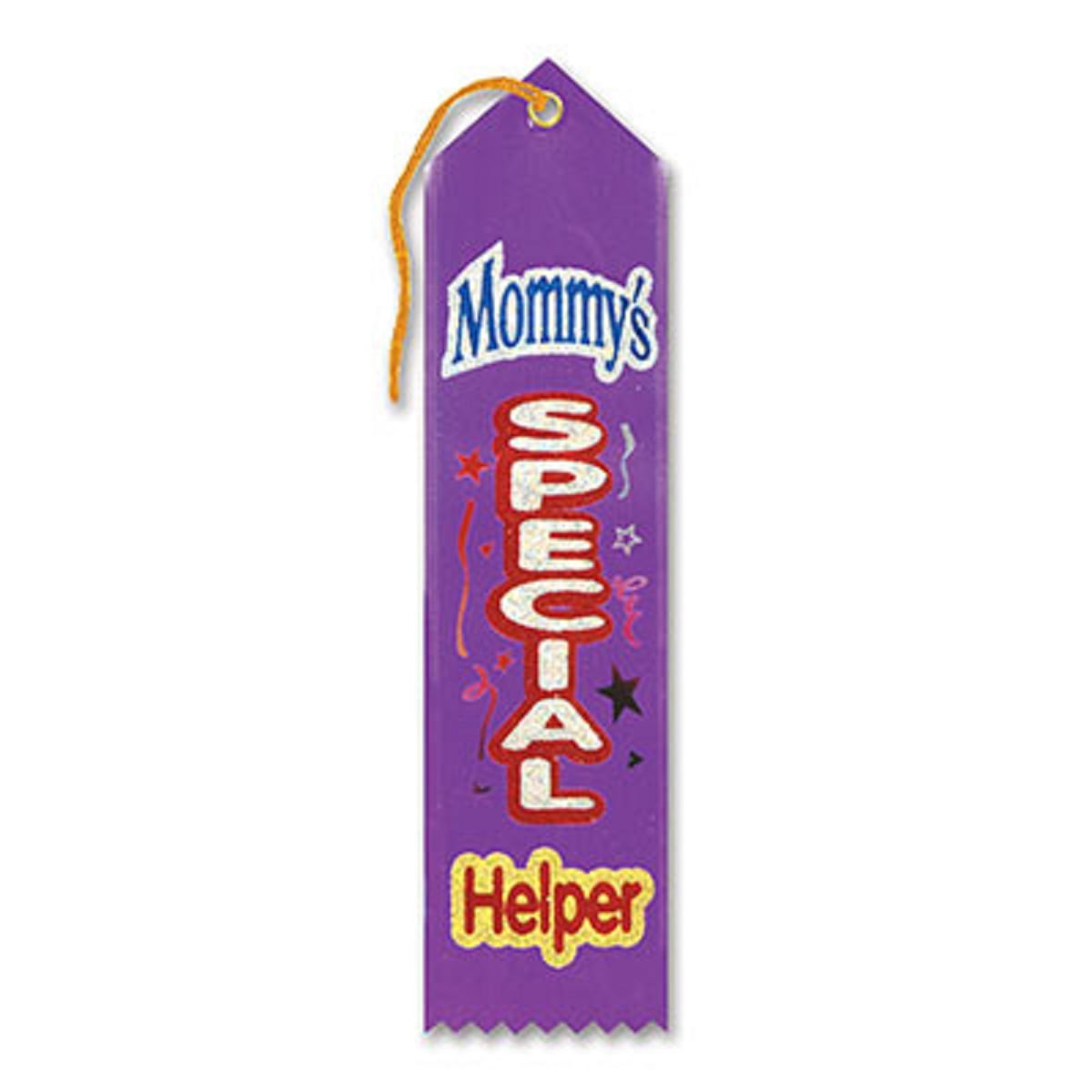 Pack of 6 Purple "Mommy's Special Helper Award" School Award Ribbon ...