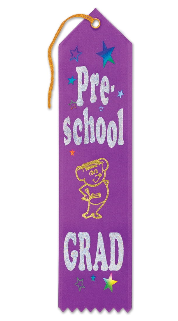 Beistle Pack of 6 Purple and White Pre-School Grad Graduation Award ...