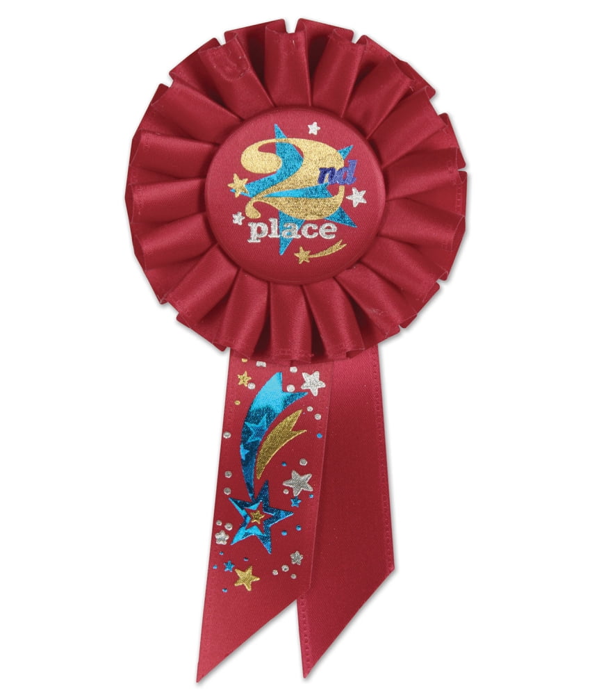 Beistle Pack of 6 Red "2nd Place" School and Sports Award Rosette ...