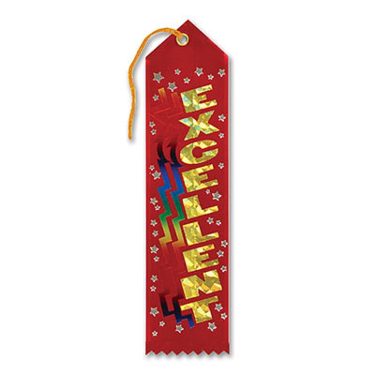 Pack of 6 Red "Excellent Award" School Award Ribbon Bookmarks 8 ...