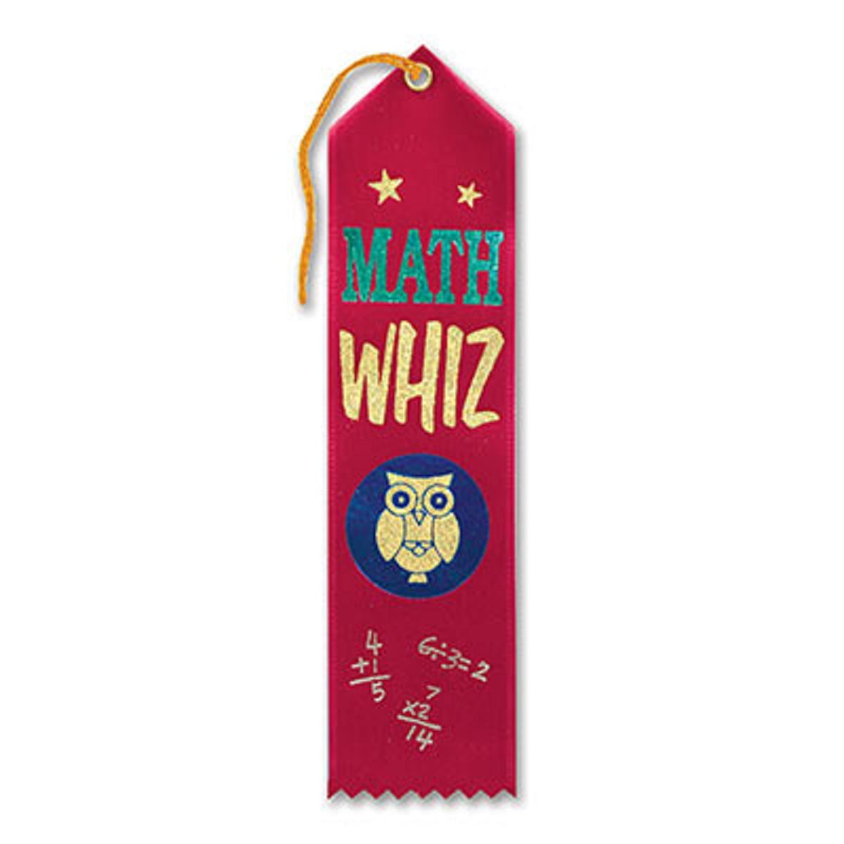 Pack of 6 Red “Math Whiz" School Award Ribbon Bookmarks 8" - Walmart.com