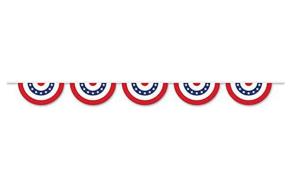 Beistle Pack of 6 Red, White and Blue Patriotic Bunting Banner Hanging ...