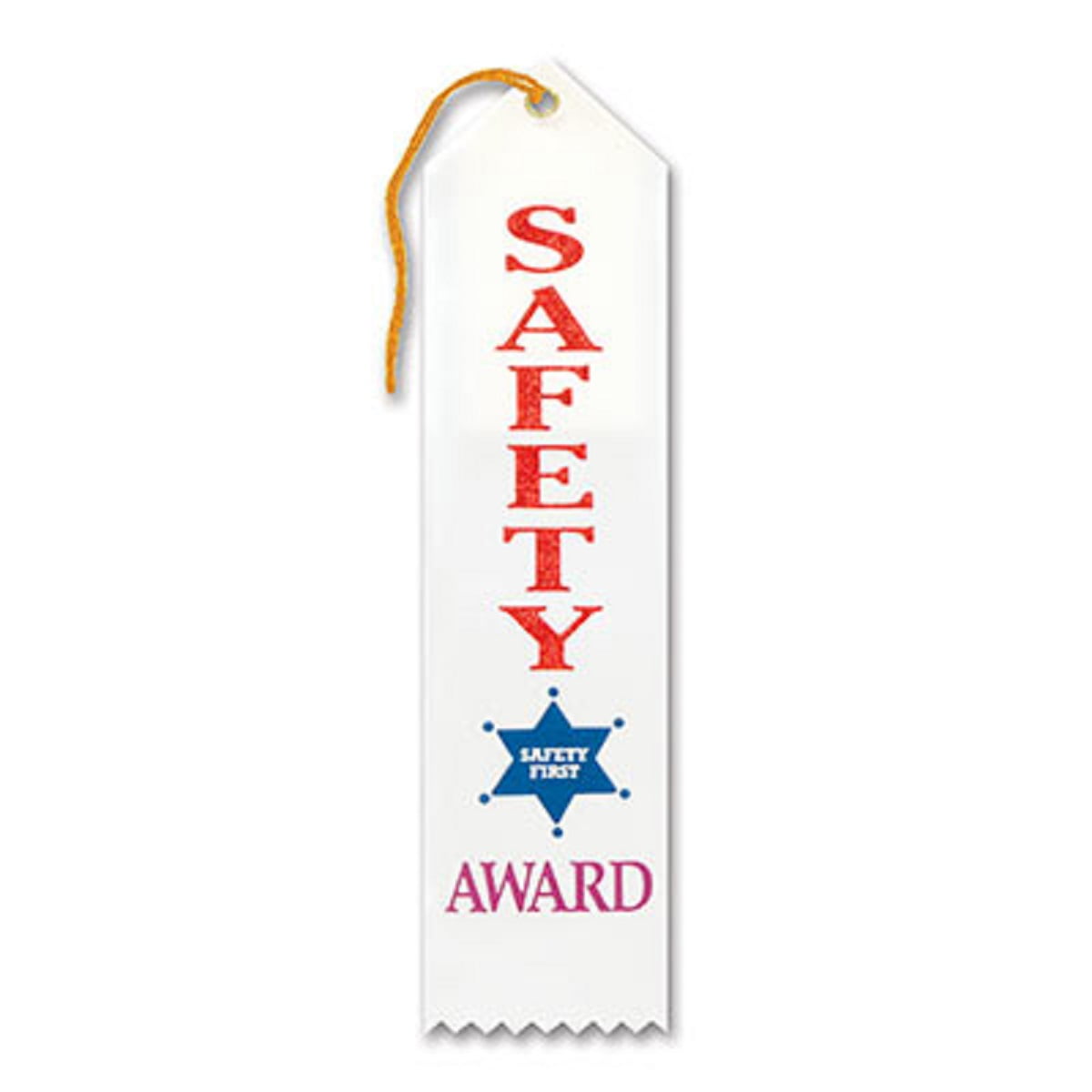Pack of 6 White "Safety Award" School Award Ribbon Bookmarks 8 ...