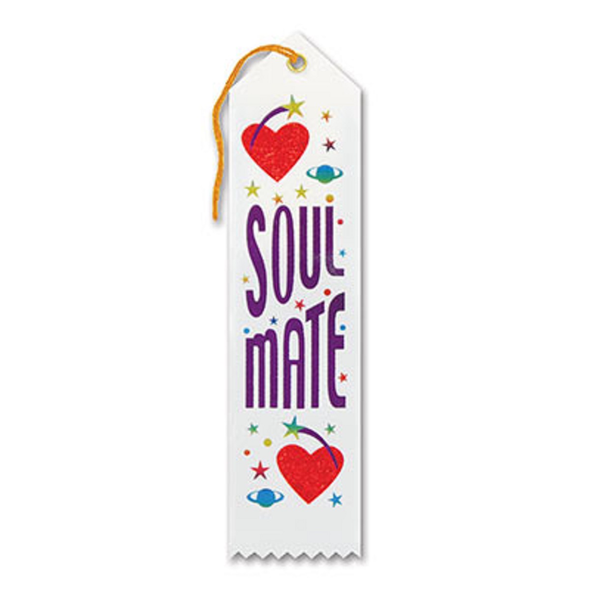 Beistle Pack of 6 White "Soul Mate Award" Decorative Award Ribbon ...