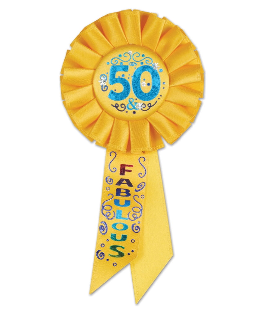 Beistle Pack of 6 Yellow "50 & Fabulous" Birthday Party Celebration ...