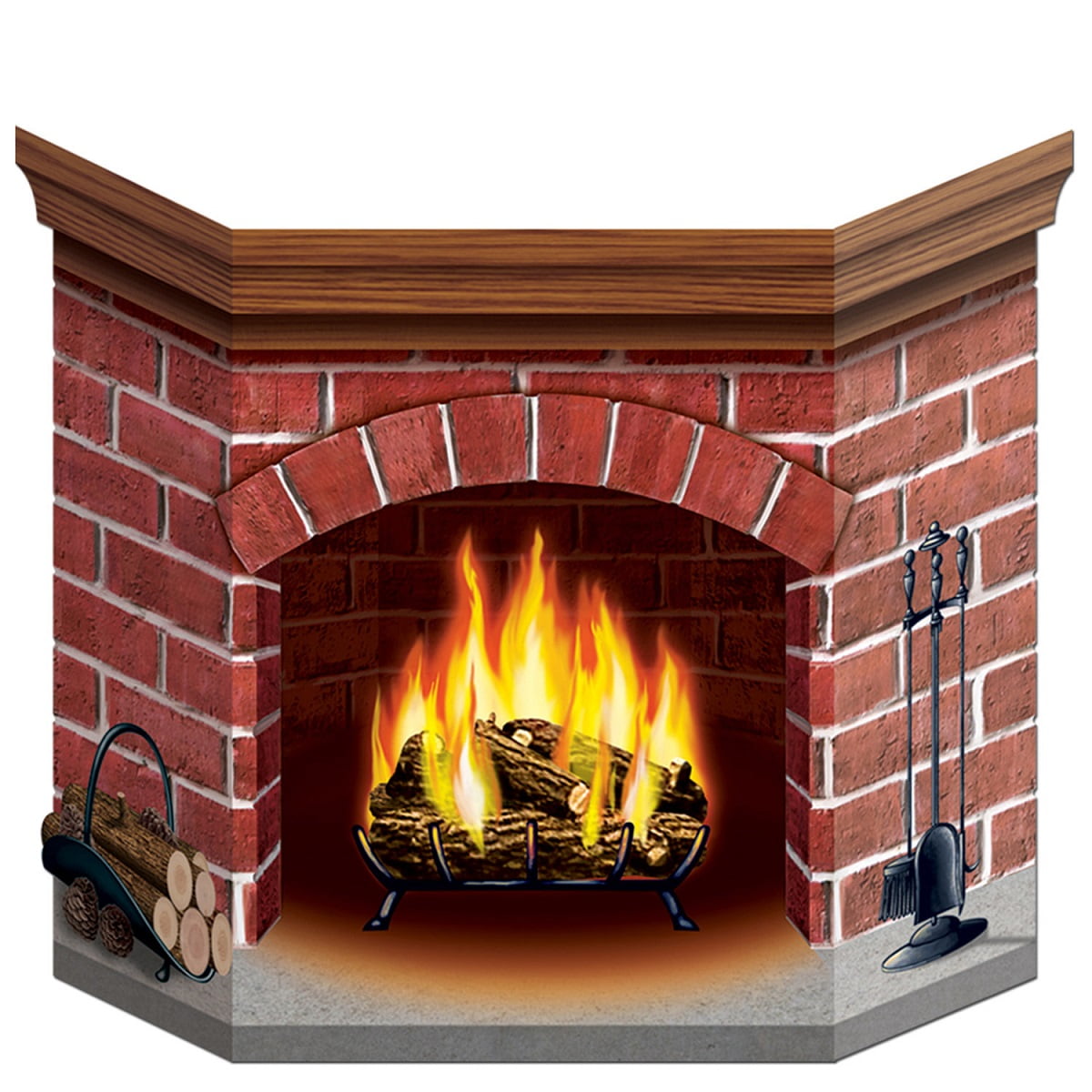 Beistle Pack of 6 Yuletide Fireplace Stand-up Cutout Christmas ...