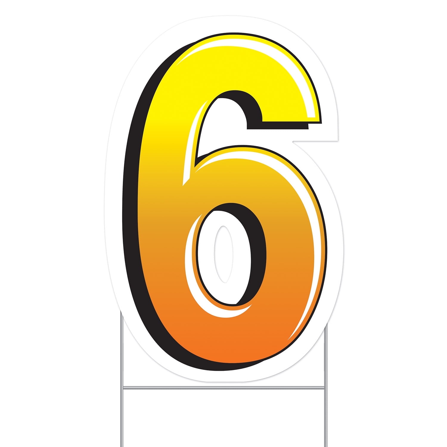 Beistle - Plastic "6" Yard Sign - 18" - Pack of 3 - Walmart.com