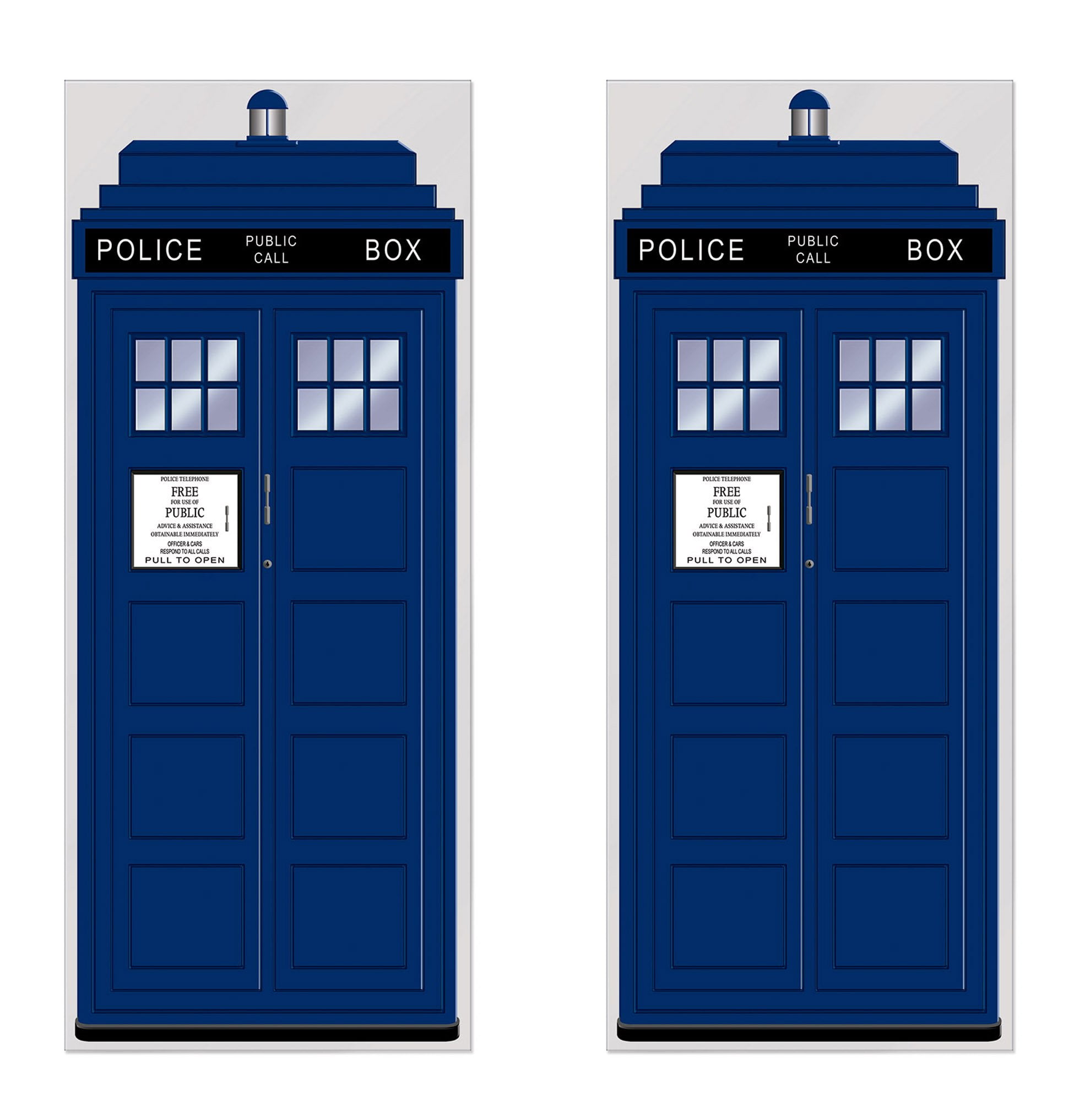 Beistle Plastic Blue Police Call Box Door Covers, 6' x 30", Set of 2 ...
