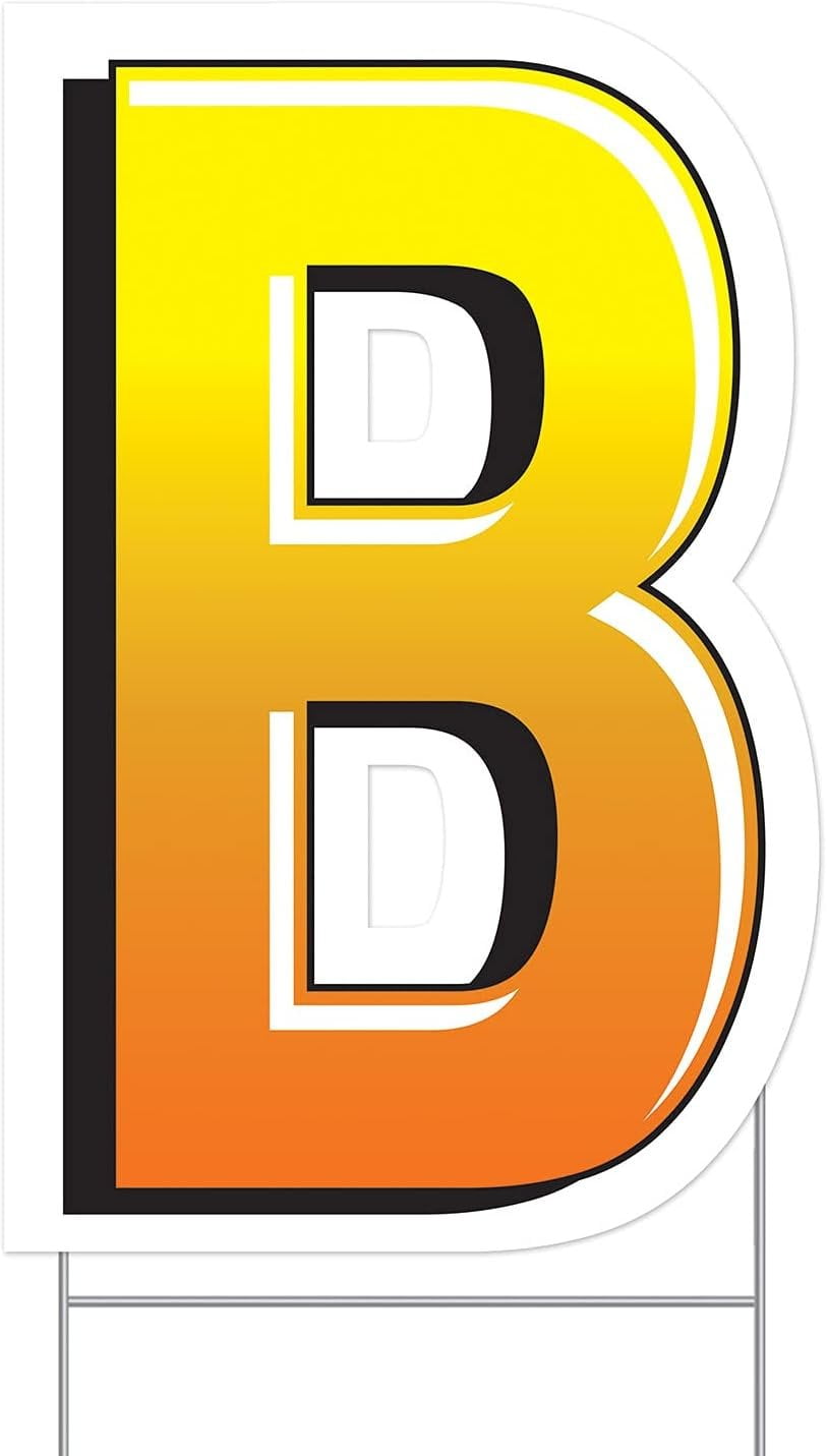 Beistle Plastic Letter "B" Yard Sign With Metal Stakes - Happy Birthday ...