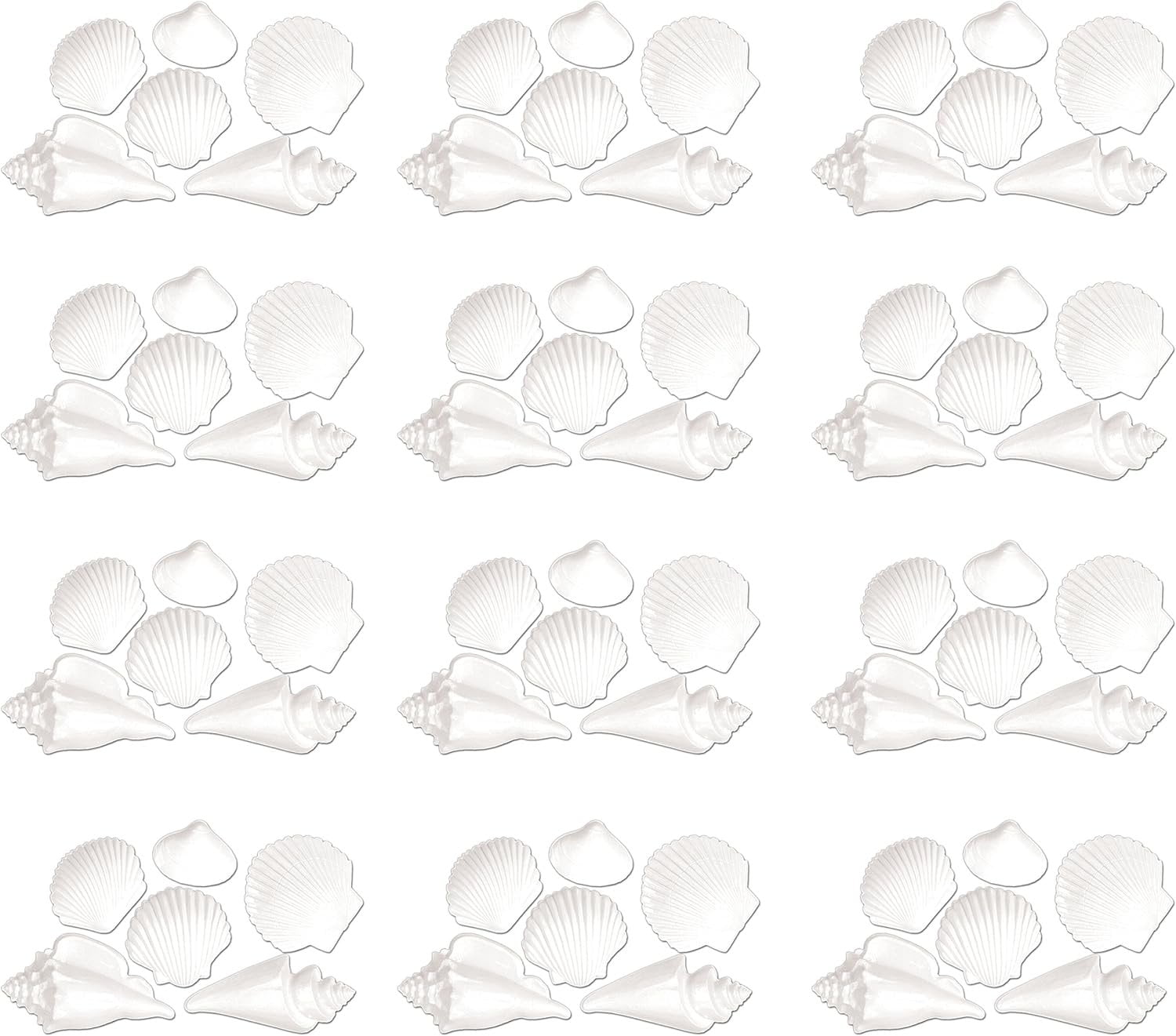 Beistle Plastic Seashell Decorations 72 Piece, White - Walmart.com