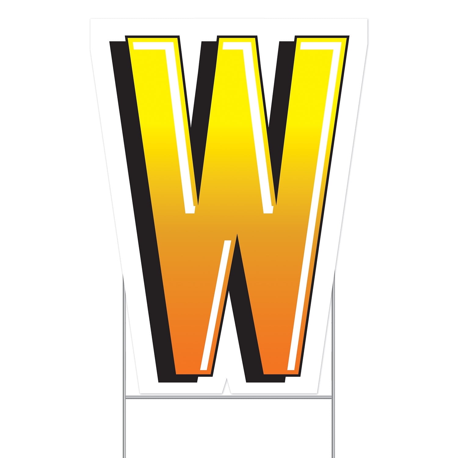 Beistle - Plastic "W" Yard Sign - 18" - Pack of 3 - Walmart.com