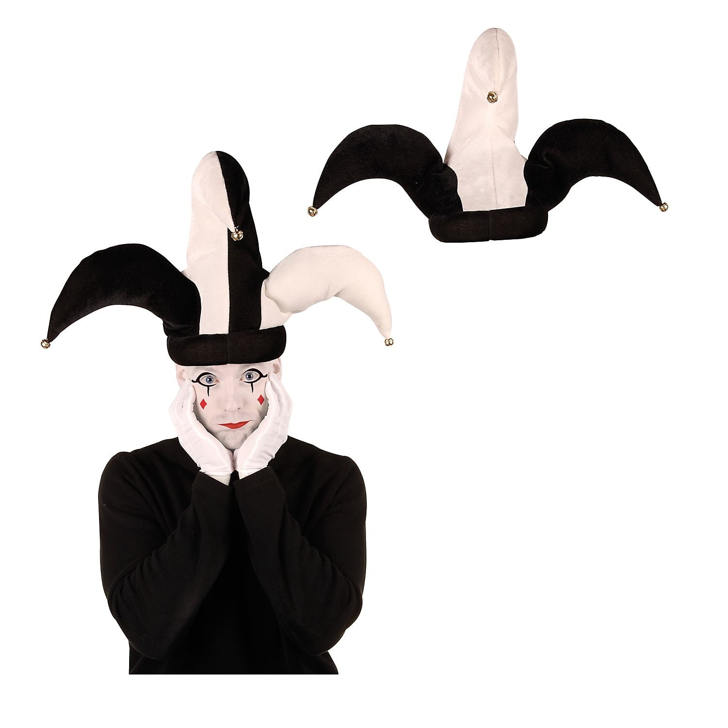 Beistle Plush Jester Hat One Size Black/White 60227 - Walmart.com