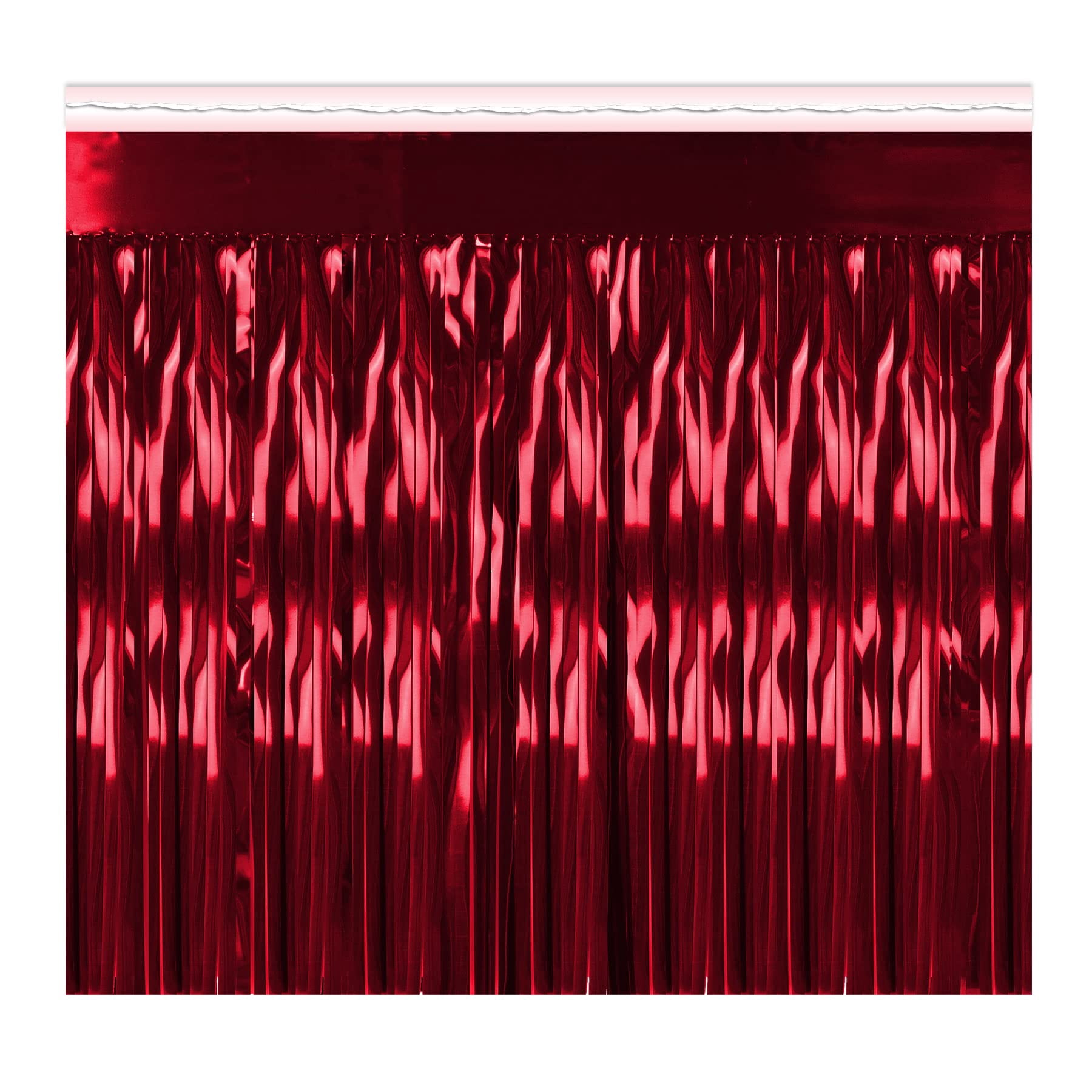 Beistle Red Metallic Plastic Fringe Drape Banner For Parade Floats ...