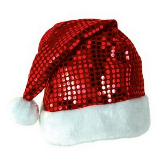 Beistle Sequin Sheen Santa Hat One Size Red 20730 - Walmart.com