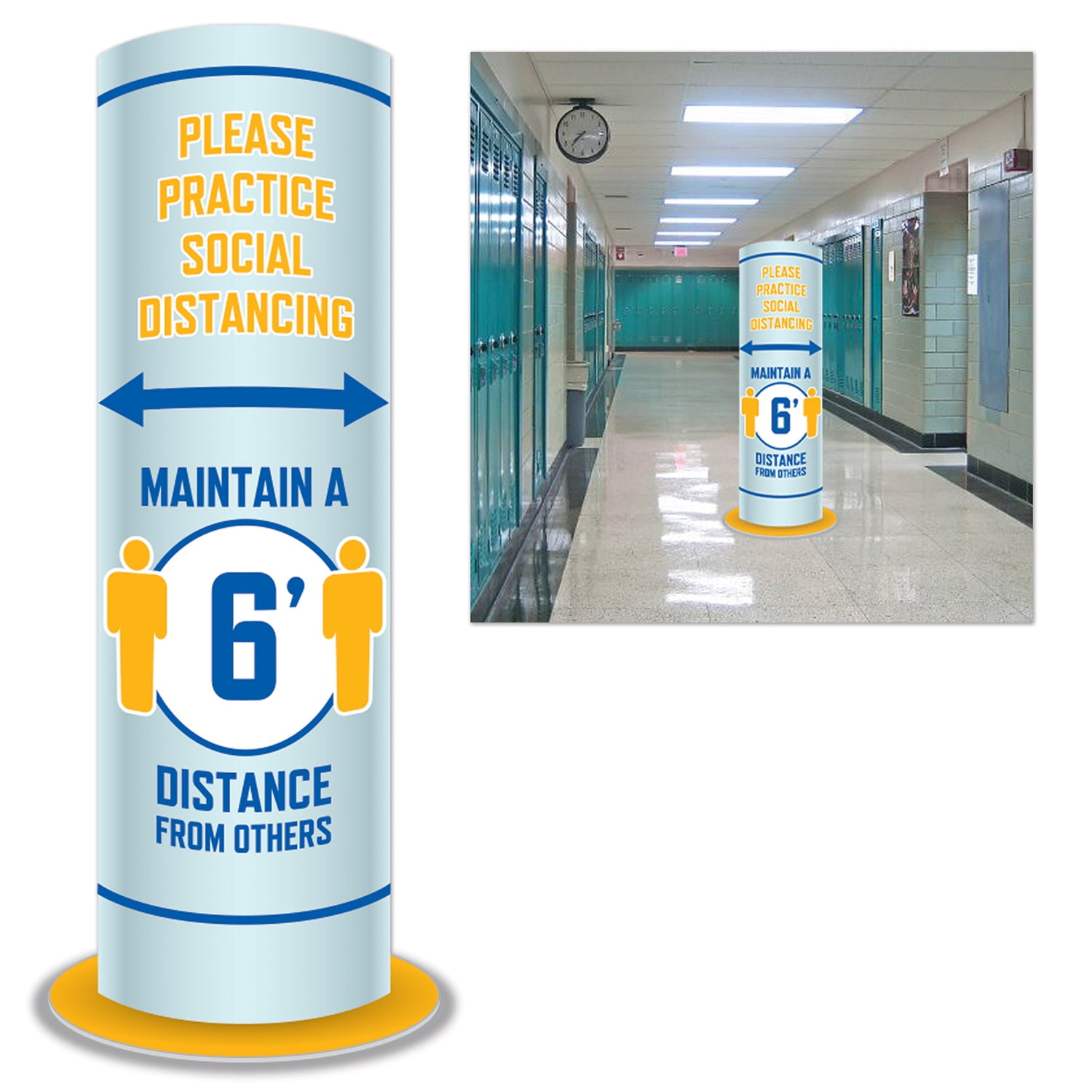 Beistle - Social Distancing Floor Totem Display - 58" h x 17.5" w ...
