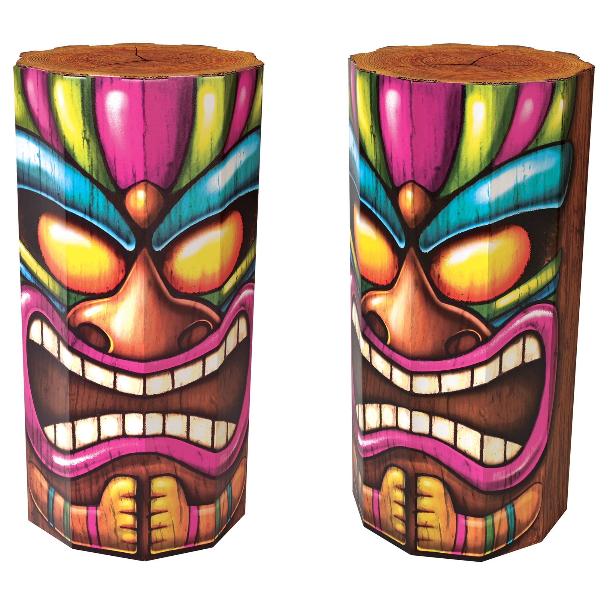 Beistle Tiki Head 3D Luau Column Props - 30" - Set of 2 - Walmart.com