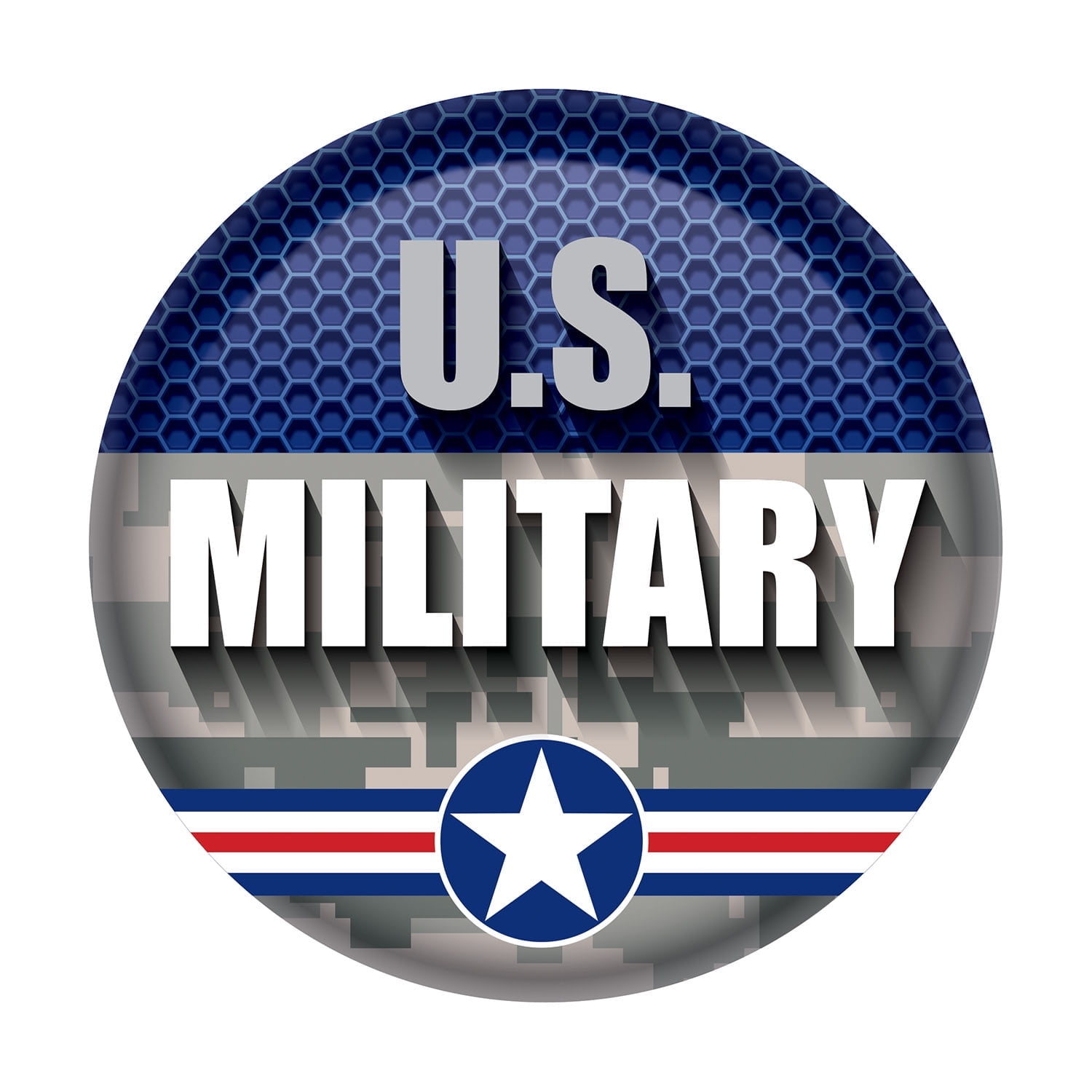 Beistle - U S Military Button - 2" - Pack of 6 - Walmart.com