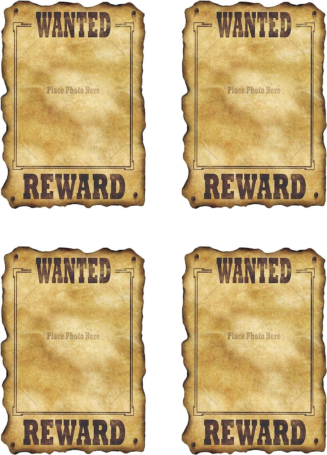 Beistle Western Wanted Posters 4 Piece Old West Party Decorations ...