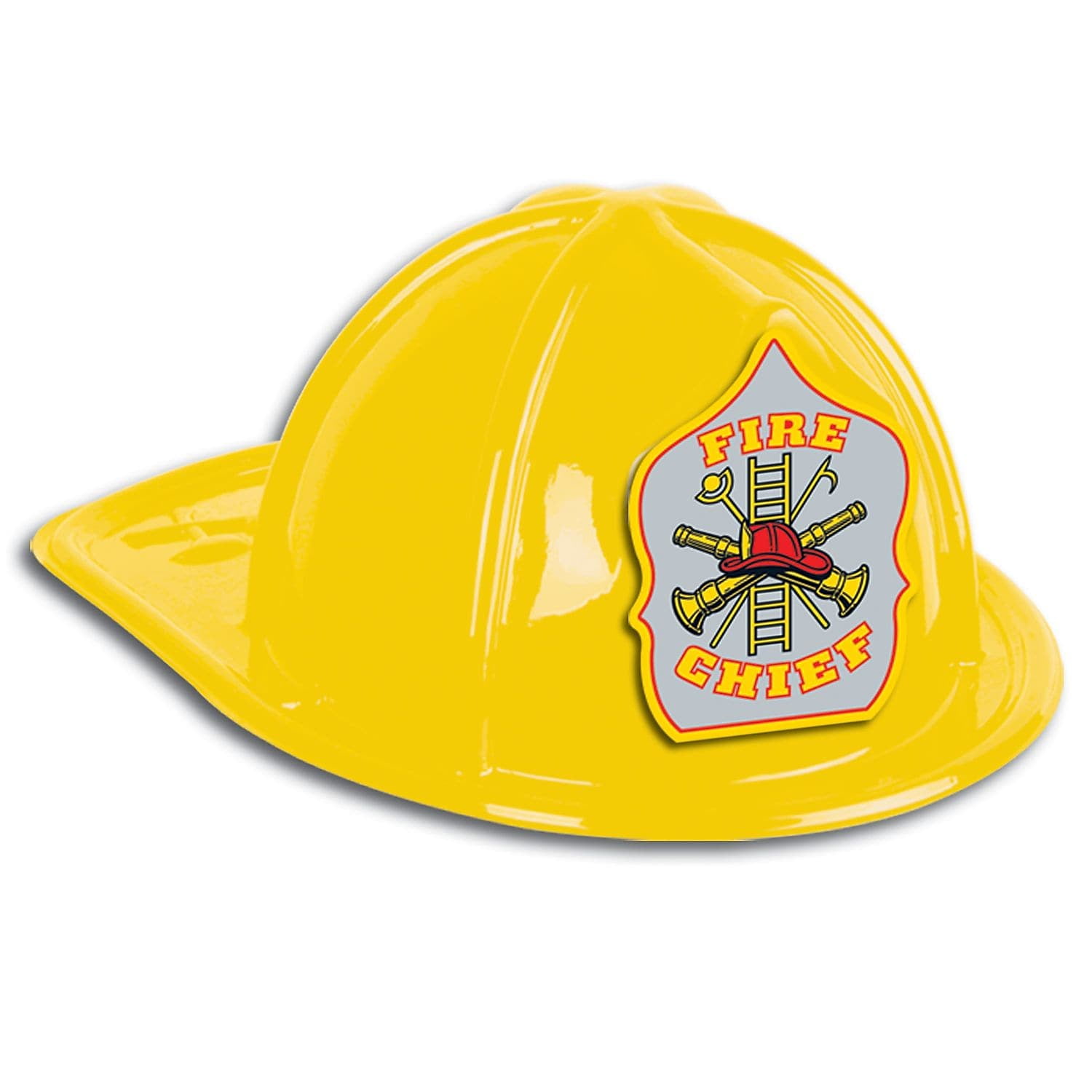 Beistle Yellow Plastic Fire Chief Hat (Silver Shield) - Party Supply ...