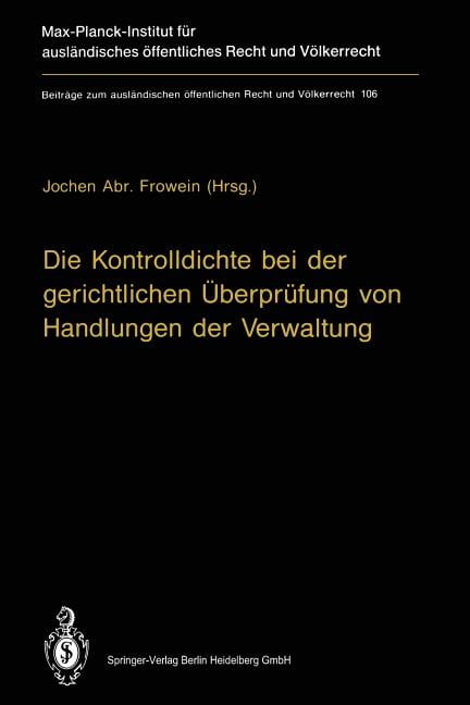 BeitrÃ¤ge Zum AuslÃ¤ndischen Ã ffentlichen Die Kontrolldichte Bei Der Gerichtlichen Ã ...
