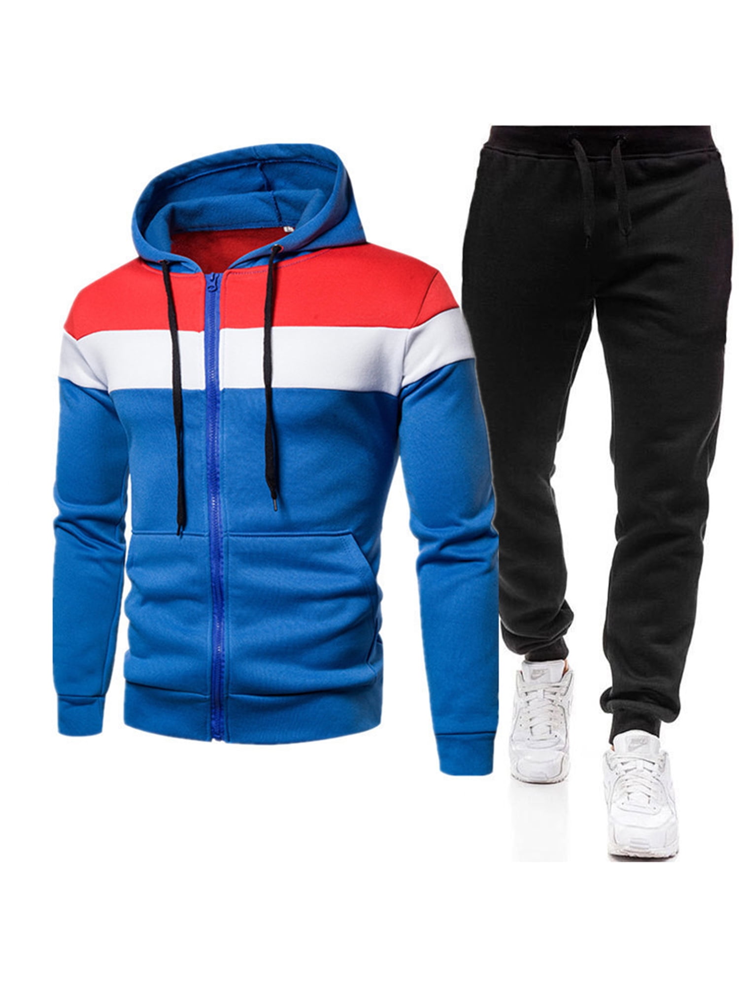 Beiwei Men Hoodies Sweatsuit Two Pieces Sweatshirts+Pants Outfits ...