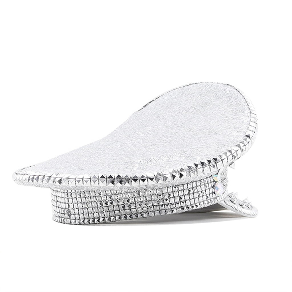 Bejeweled Captain Hat Crystal Rivets Sailor Hat Headwear for ...