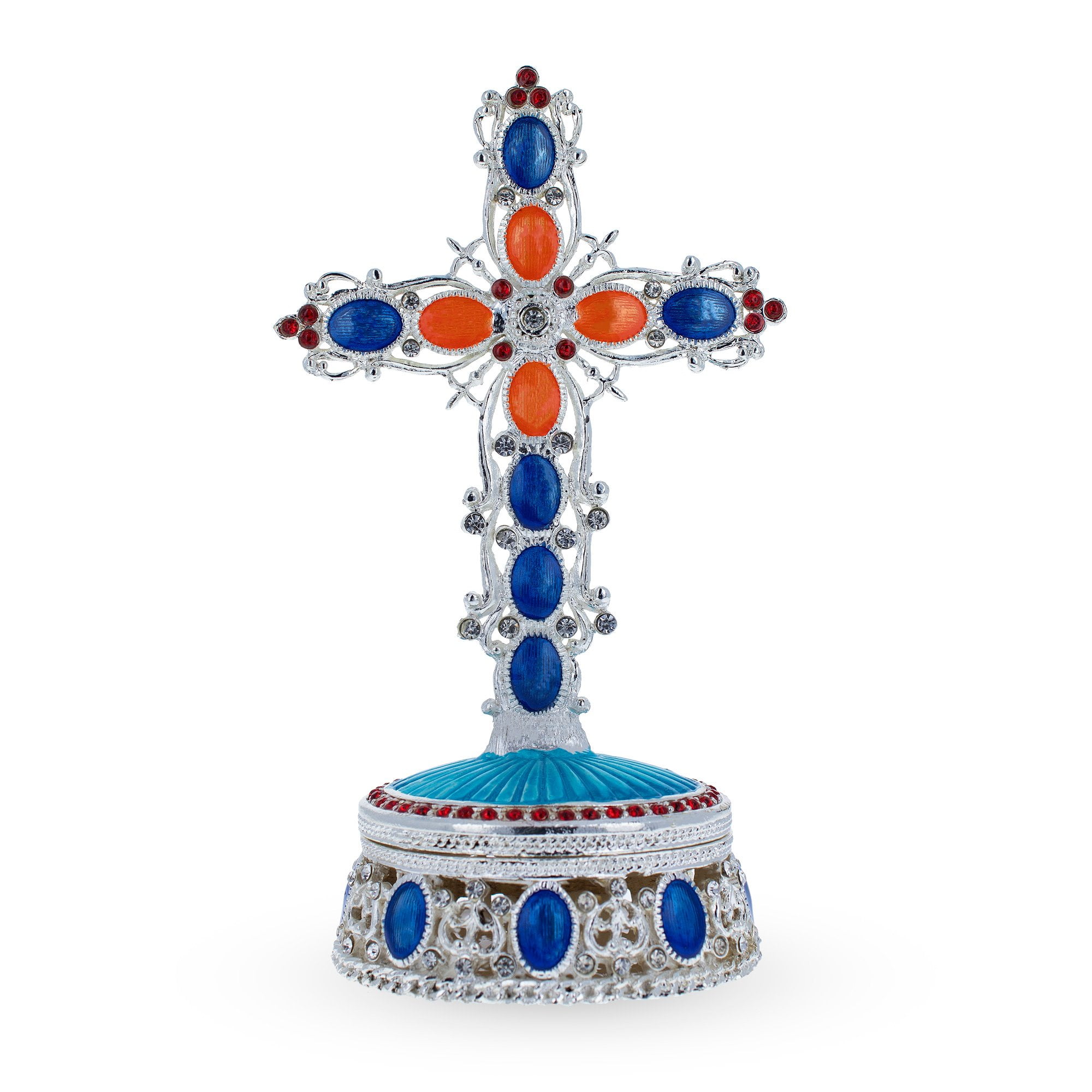 Bejeweled Standing Metal Cross Trinket or Rosary Box - Walmart.com