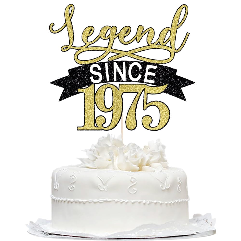 Bekaterea Legend SinceTRDN 1975 Cake Topper，50th birthday happy ...