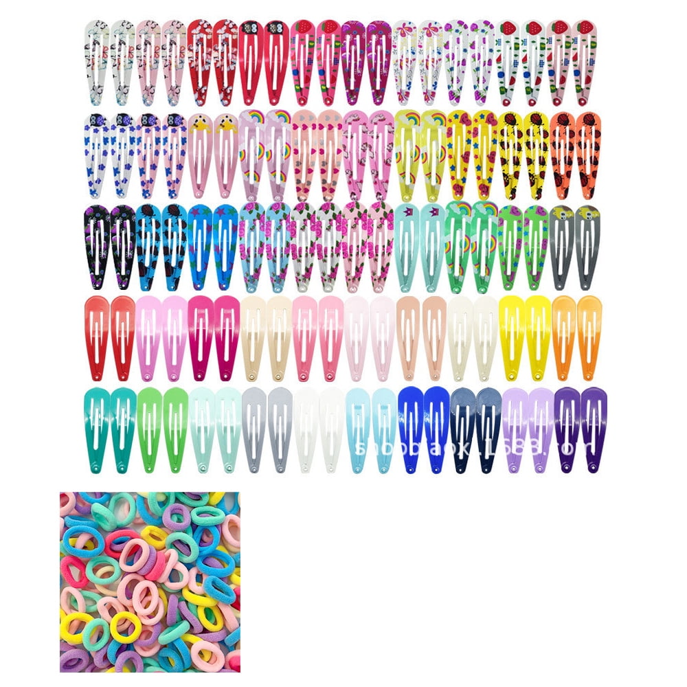 Bekayaa 150 PCS Snap Hair Clips, Cute Cartoon Metal Barrettes, No-Slip ...