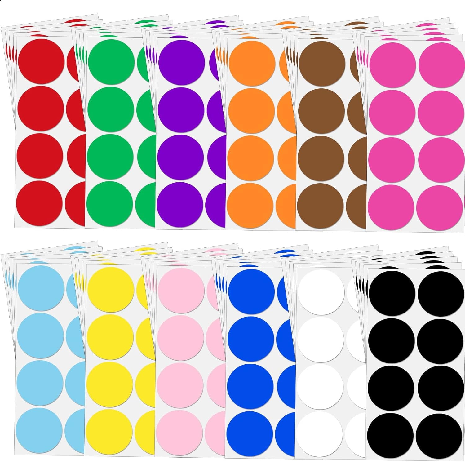 Bekayaa 16 Color Coding Labels, Pack of 1872 Adhesive Dots, Round Dot ...