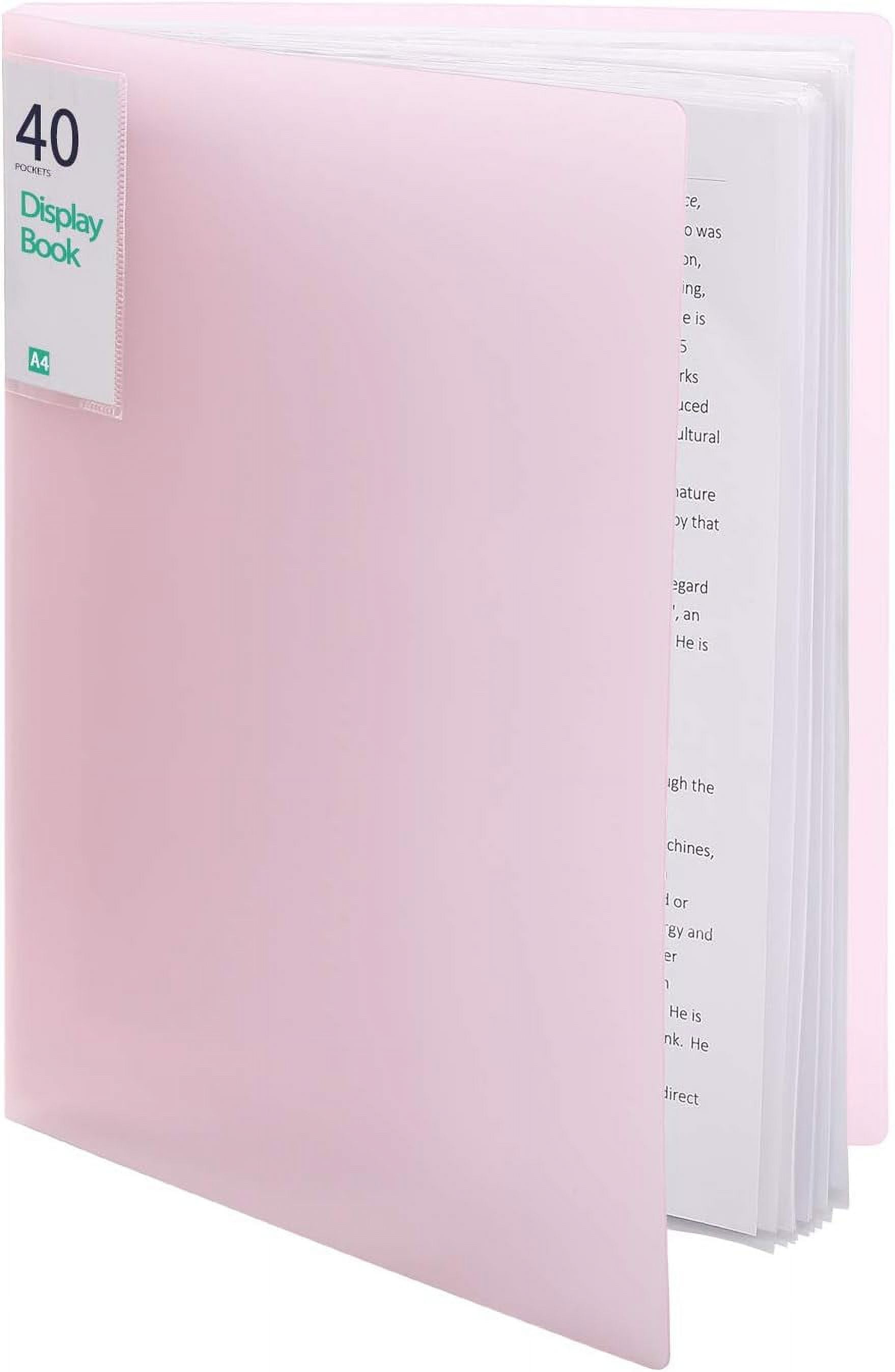 Bekayaa 40-Pocket Clear Plastic Sleeve Binder, Art & Document Organizer ...