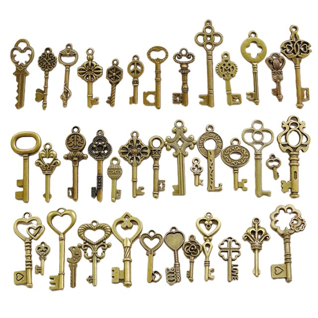 Bekayaa 40 pieces Vintage Keys, Large Bronze Key Decoration, DIY Kits ...