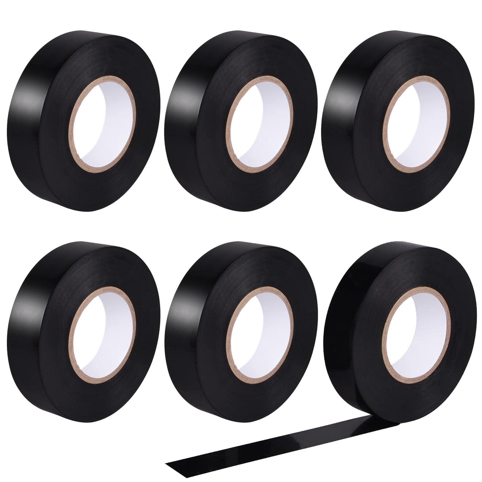 Bekayaa 6 Rolls Black Insulation Tape, PVC Vinyl Electrical Tape ...