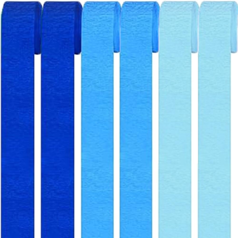 Bekayaa 6 Rolls Blue Crepe Paper Streamers, Party Backdrop Decorations ...