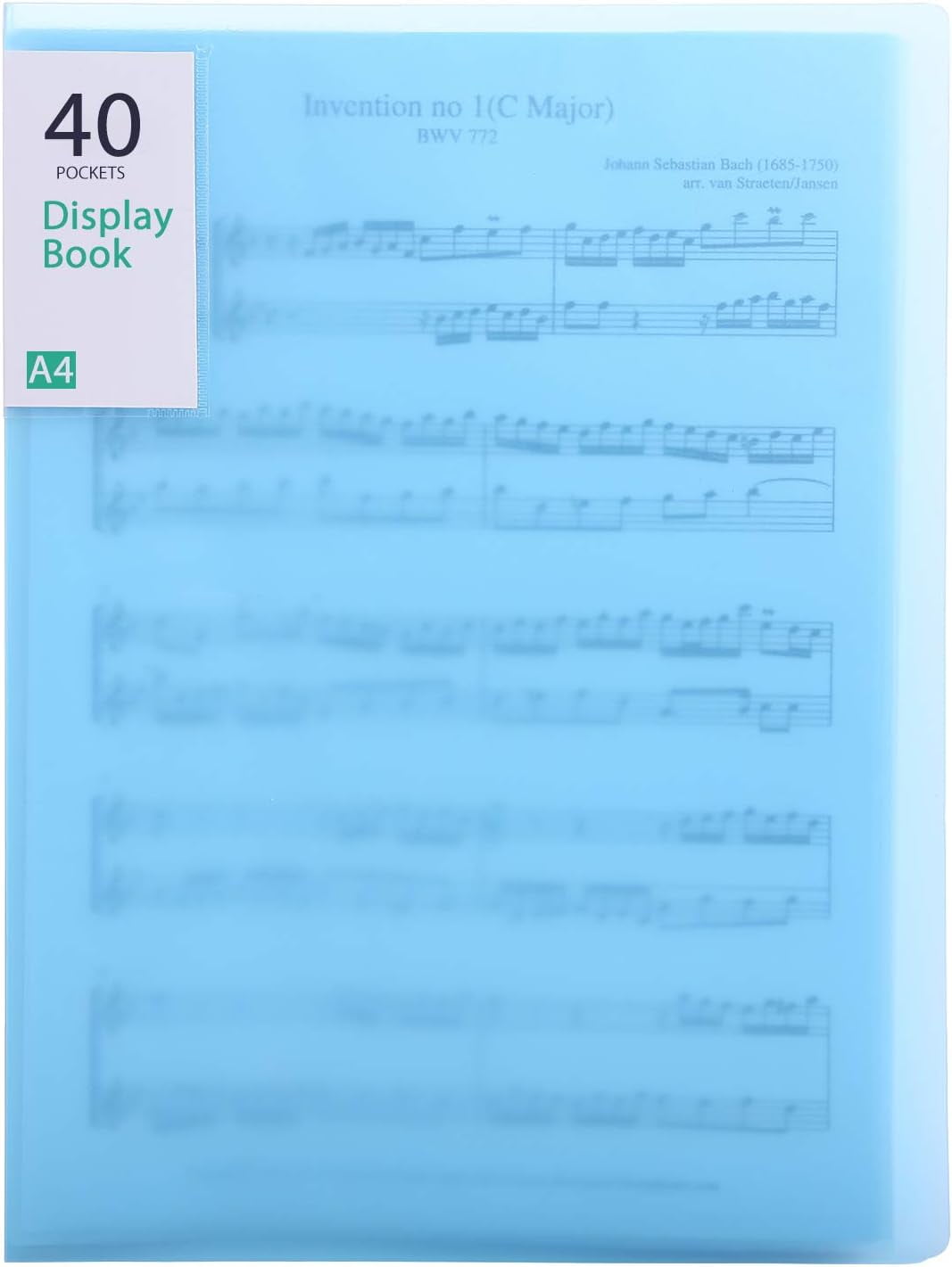 Bekayaa Blue 40-Pocket Presentation Book, Clear Plastic Sleeves ...