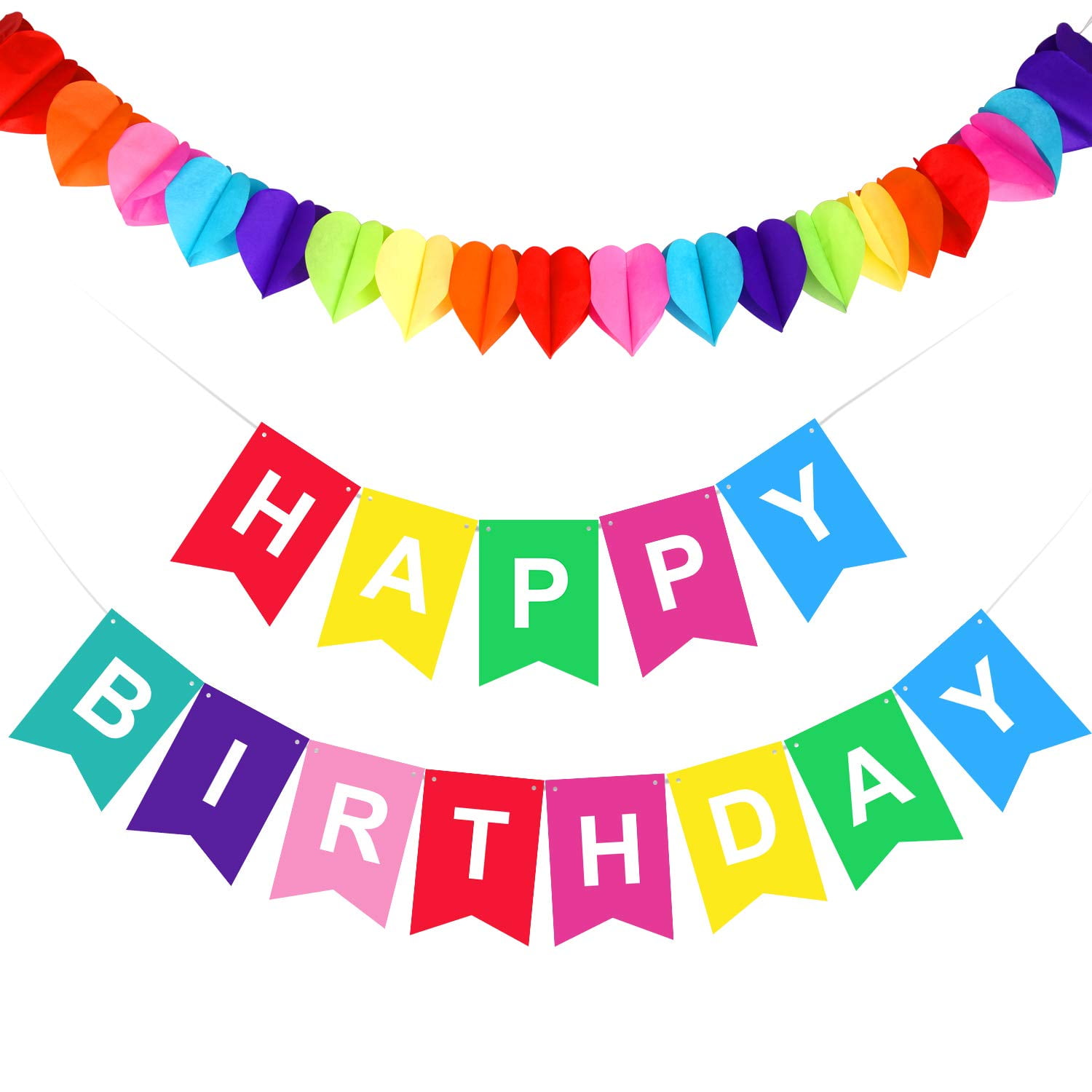 Bekayaa Happy Birthday Wall Sign, Colorful Backdrop, Party Decoration ...