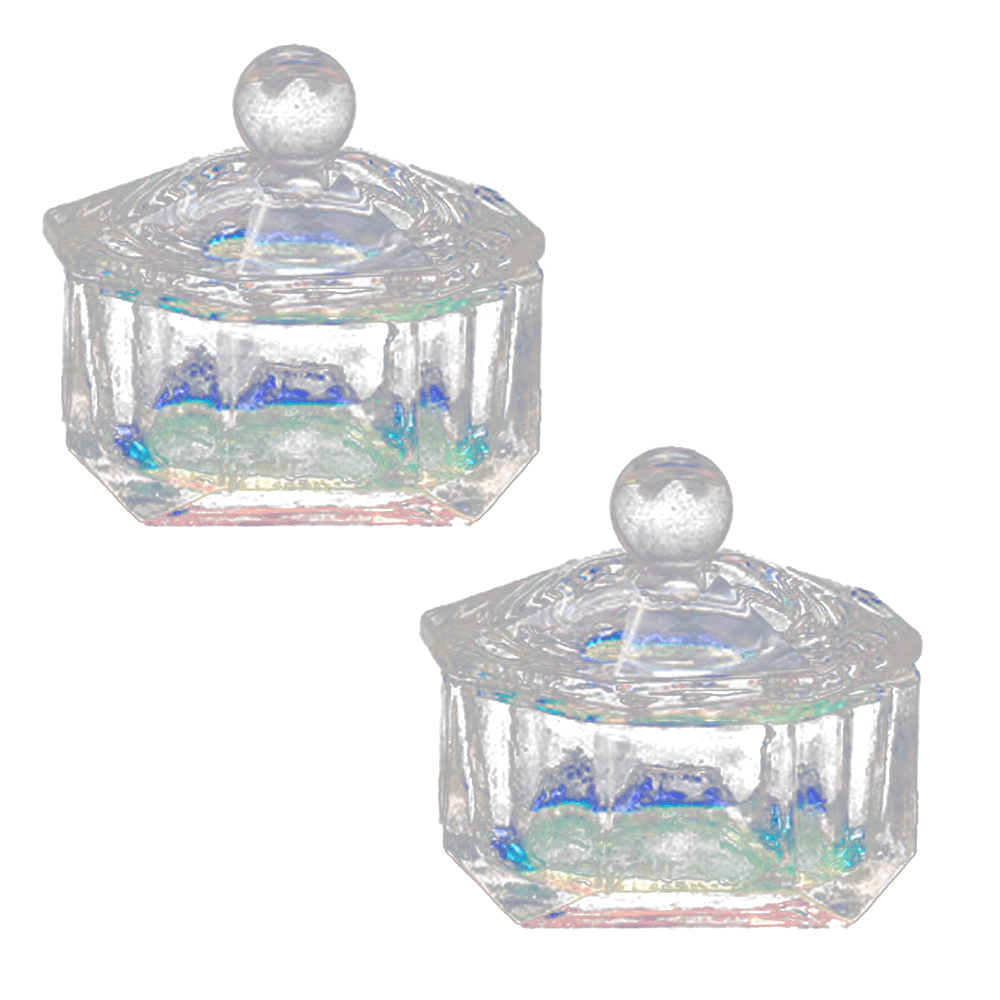 Bekayaa Large Clear Glass Monomer Dish with Lid, Acrylic Nail Liquid ...