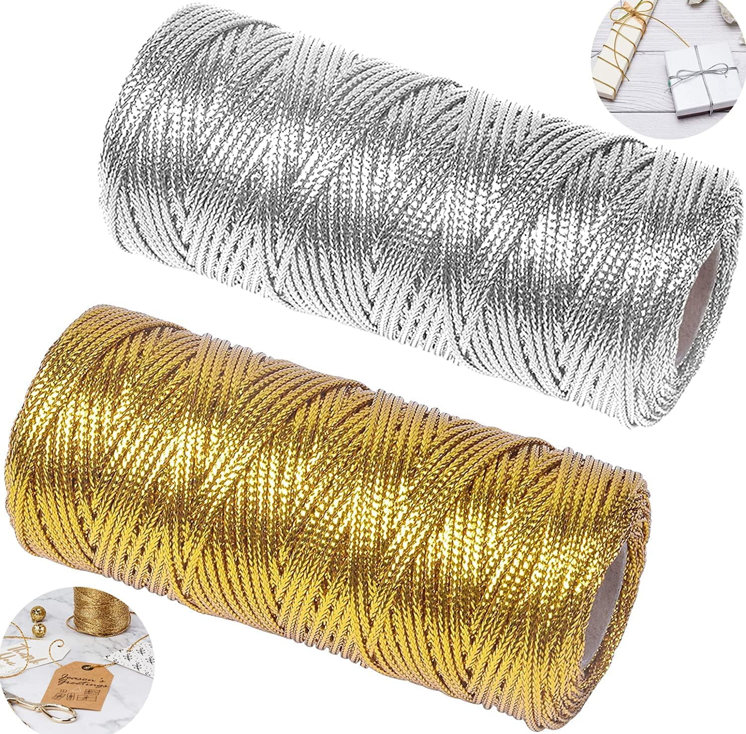 Bekayaa Metallic cord, 2 Bundles of Gold Cord, Metallic Cord, Craft ...
