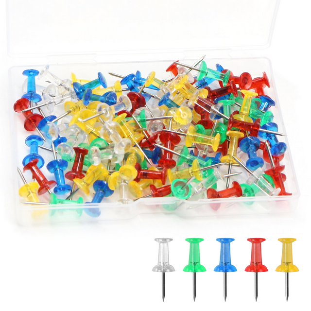 Bekayaa Pack of 150 Multi-Colored Pinboard Pins, Pinboard Pins with ...