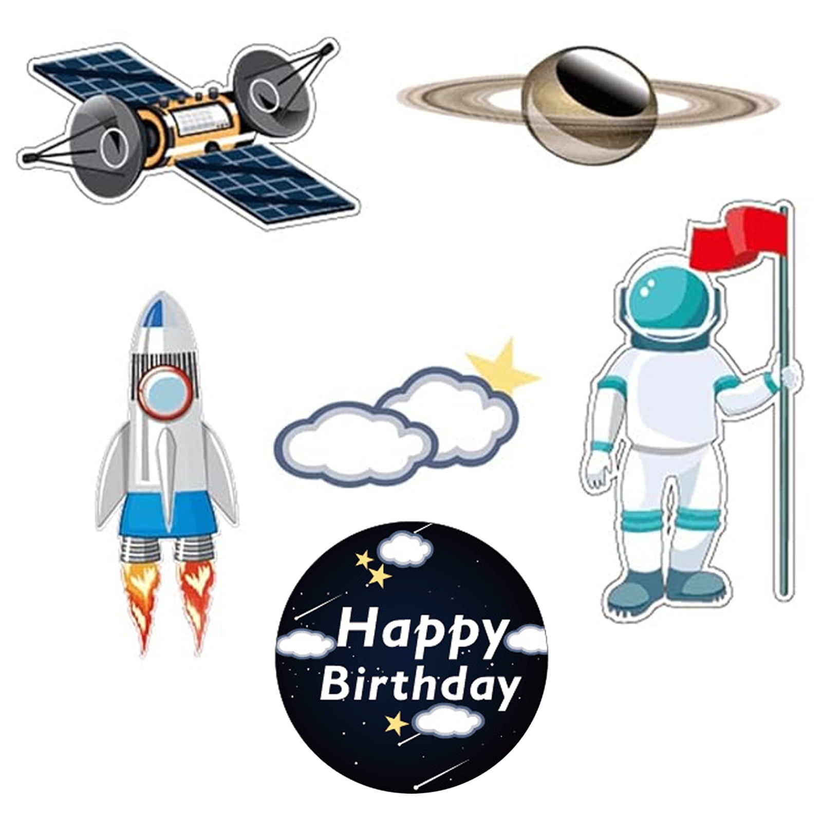 Bekayaa Pack of 30 Astronaut Cake Decorating, Space Cupcake Toppers ...