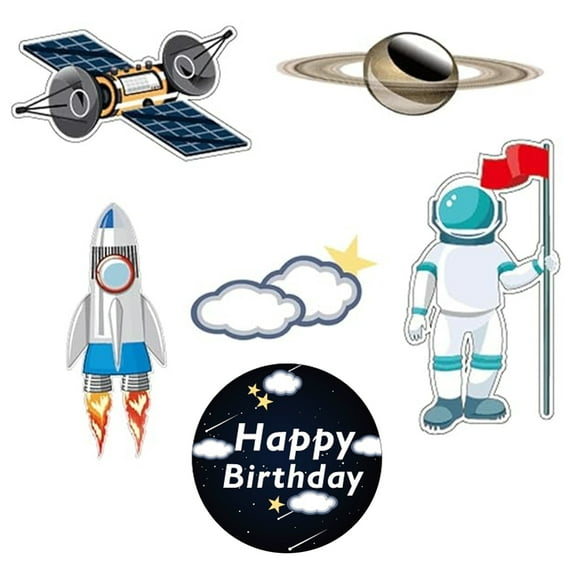 Bekayaa Pack of 30 Astronaut Cake Decorating, Space Cupcake Toppers ...