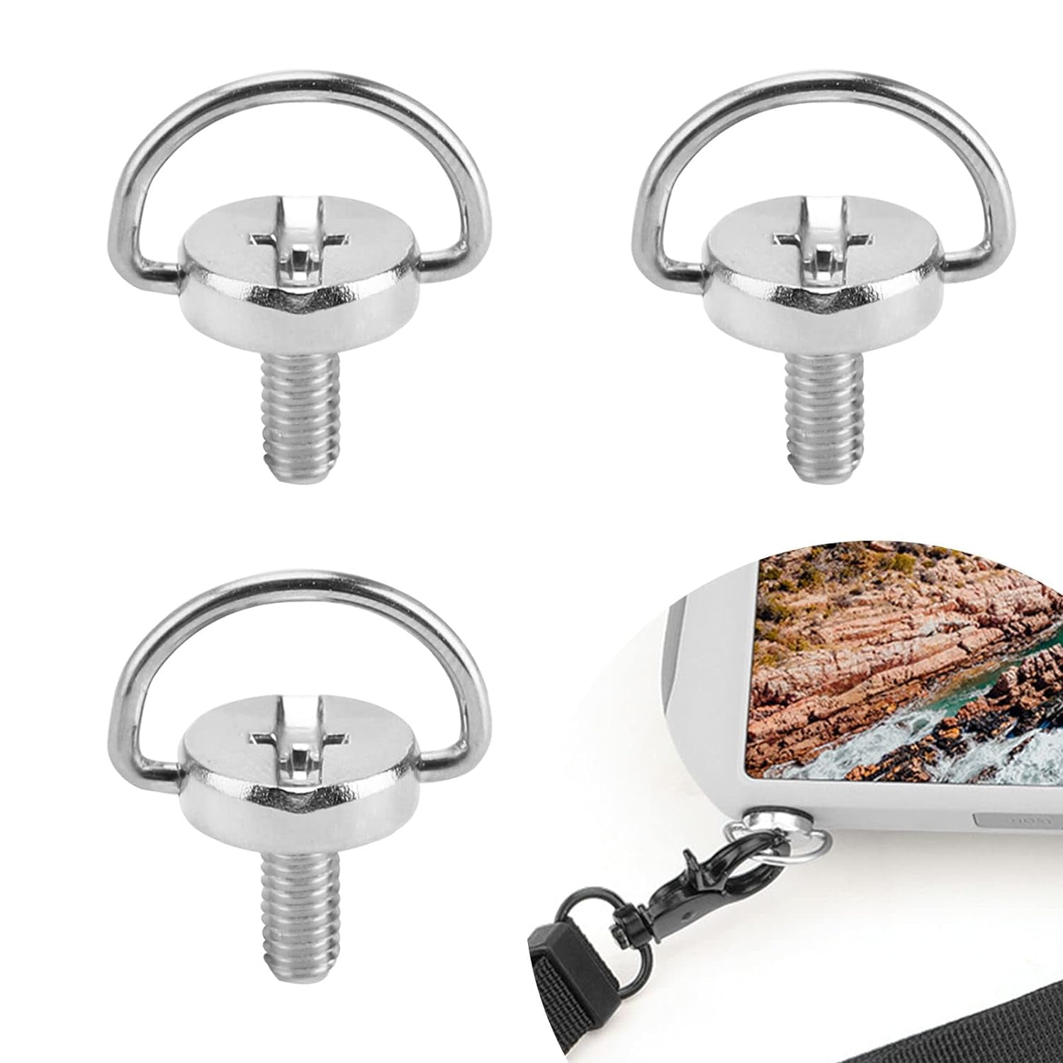 Bekayaa Ring Camera Screws, Pack of 4 M4 Camera Tripod Mounting Screws, Threaded Screw Camera ...