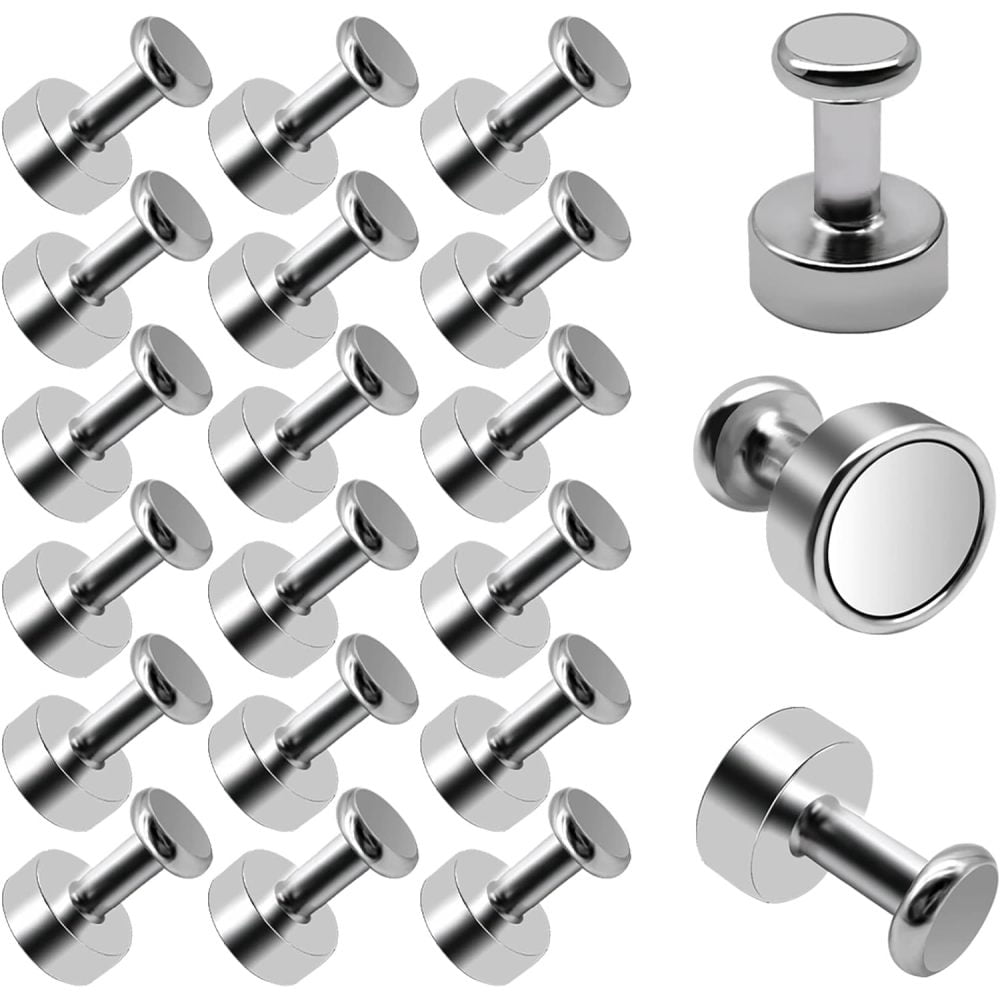 Bekayaa Strong Push Pin Magnets, 18 Silver Clips, Perfect for ...