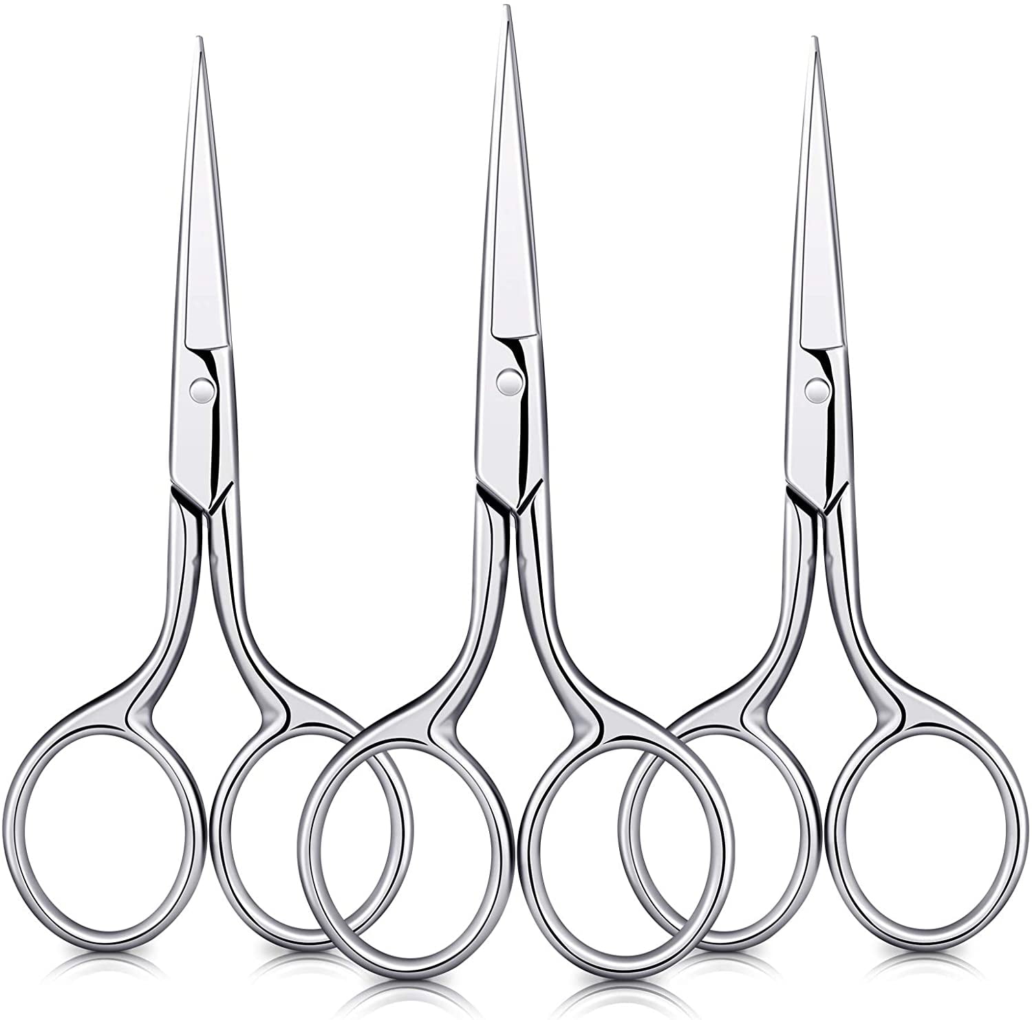 Bekayaa Trimming Scissors 3-Pack, Small Facial Hair Scissors for ...
