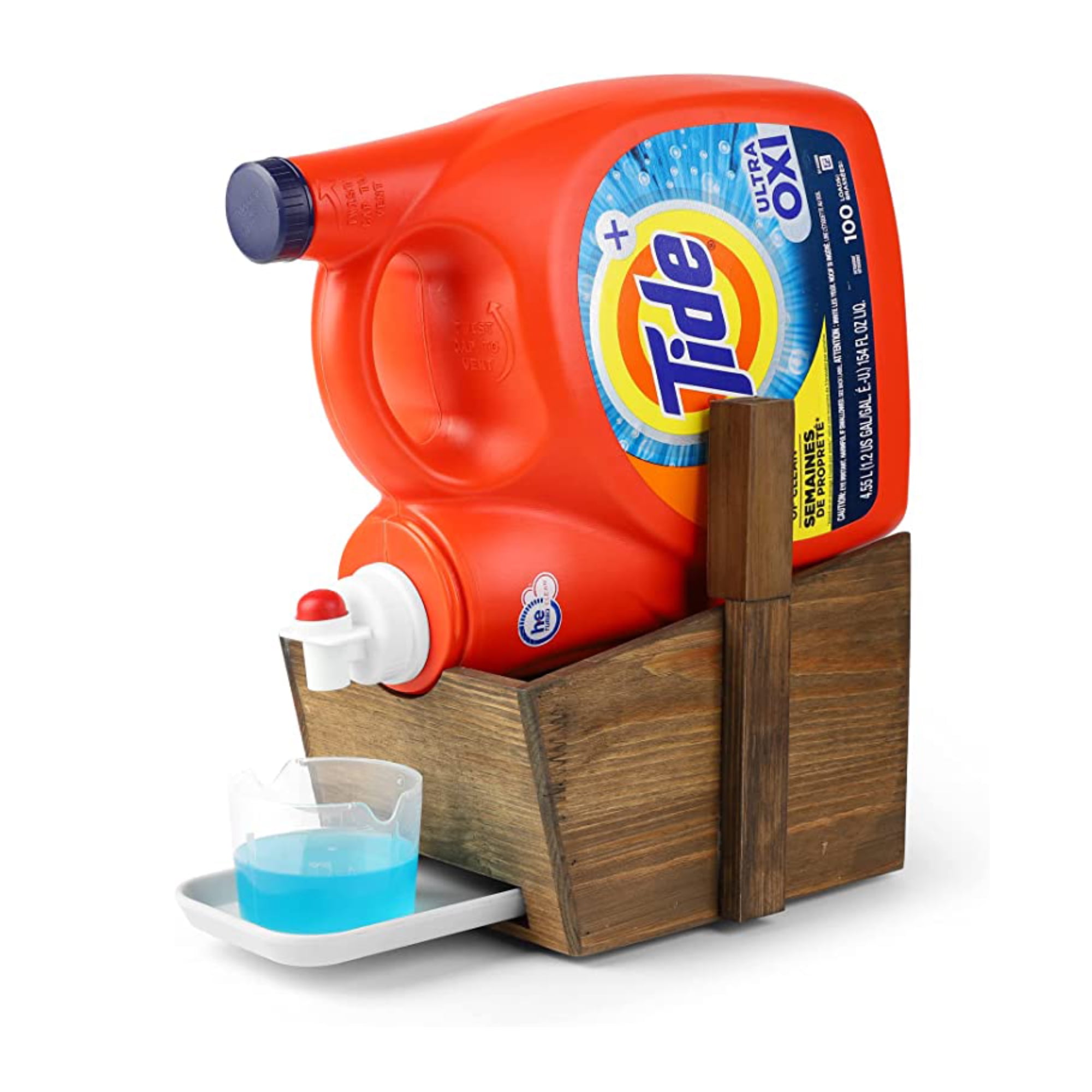 BeKitchen Laundry Detergent Stand, Pine Wood Organizer, Dispenser ...