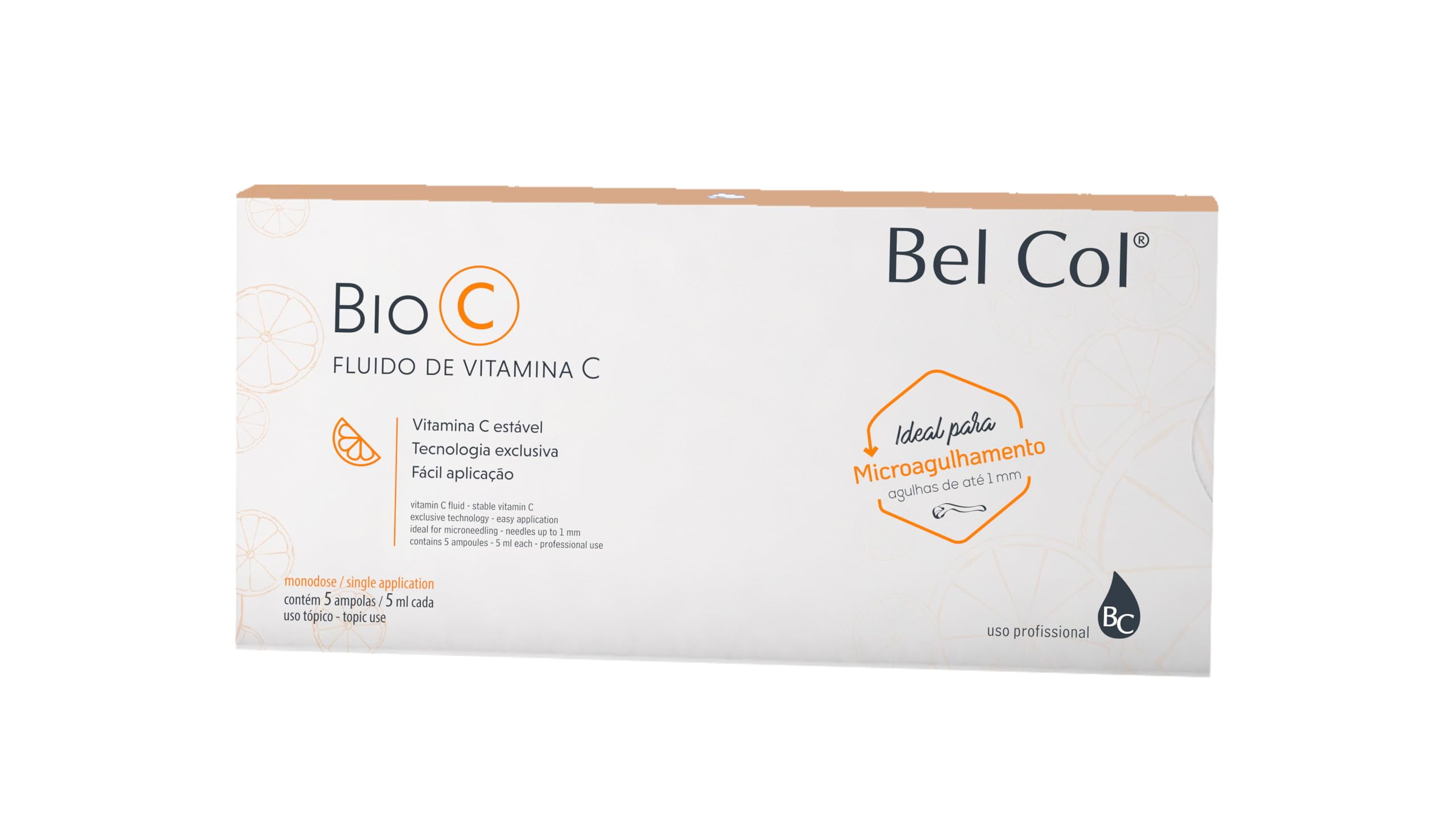 Bel Col Pure Vitamin C, Pack of 5 Ampoule – Facial Serum for Brightness and Moisturizing, 5ml ea ...